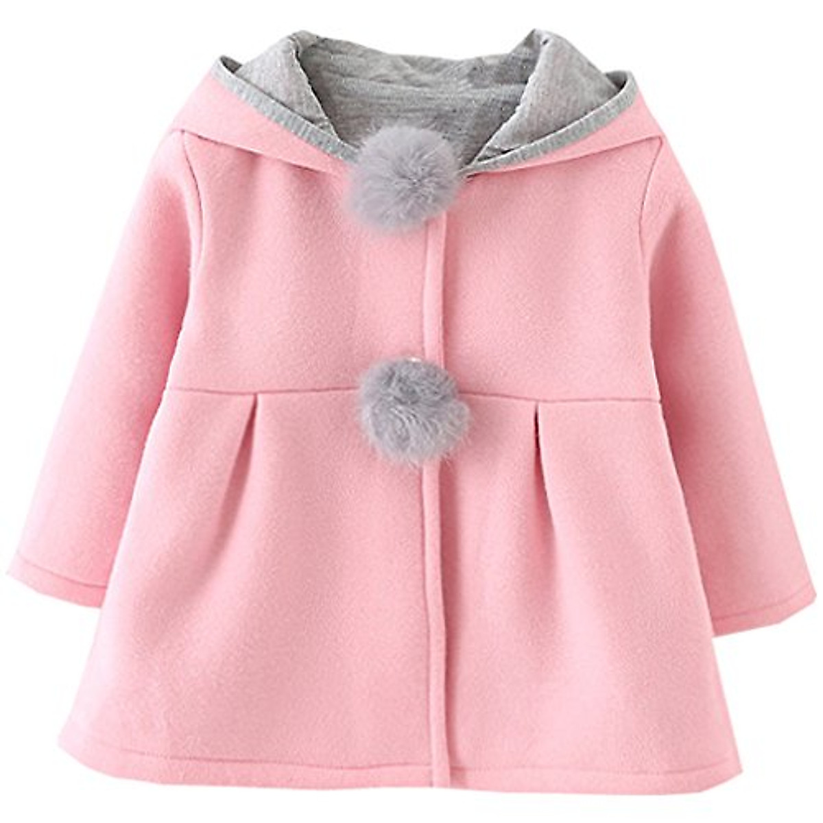 MINKIDFASHION Baby Girls Winter Autumn Cotton Warm Jacket Coat (2T, Pink)