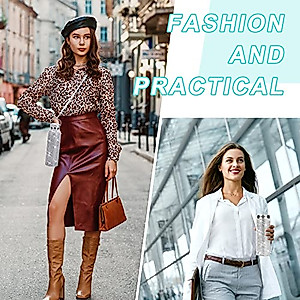 2 Pieces Glitter Water Bottles Rhinestone Stainless Steel Thermal Water Bottle Bling Insulated Water Bottle with Chain Bedazzled Refillable Water Bottle with Cup Brushes for Women Girl