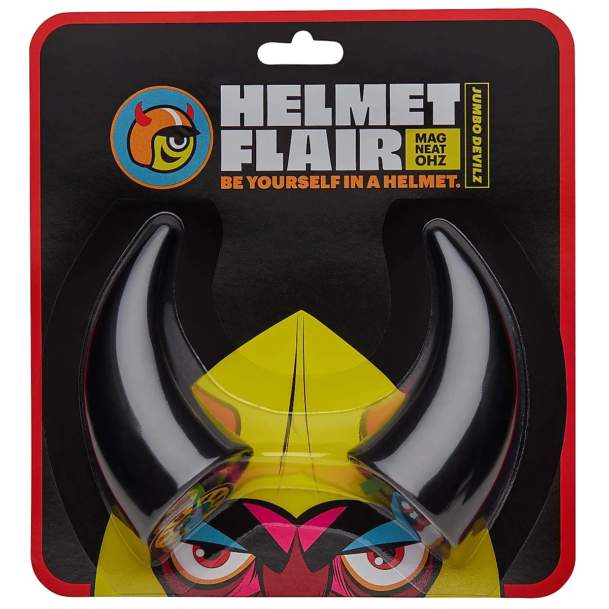 Helmet Flair MagNeatOhz Large Black Horns for Helmet | Made in USA | Helmet Accessory for Motorcycle Helmet, Bike Helmet, Ski Helmet | Magnetic & Interchangeable | Pair (Helmet Not Included)