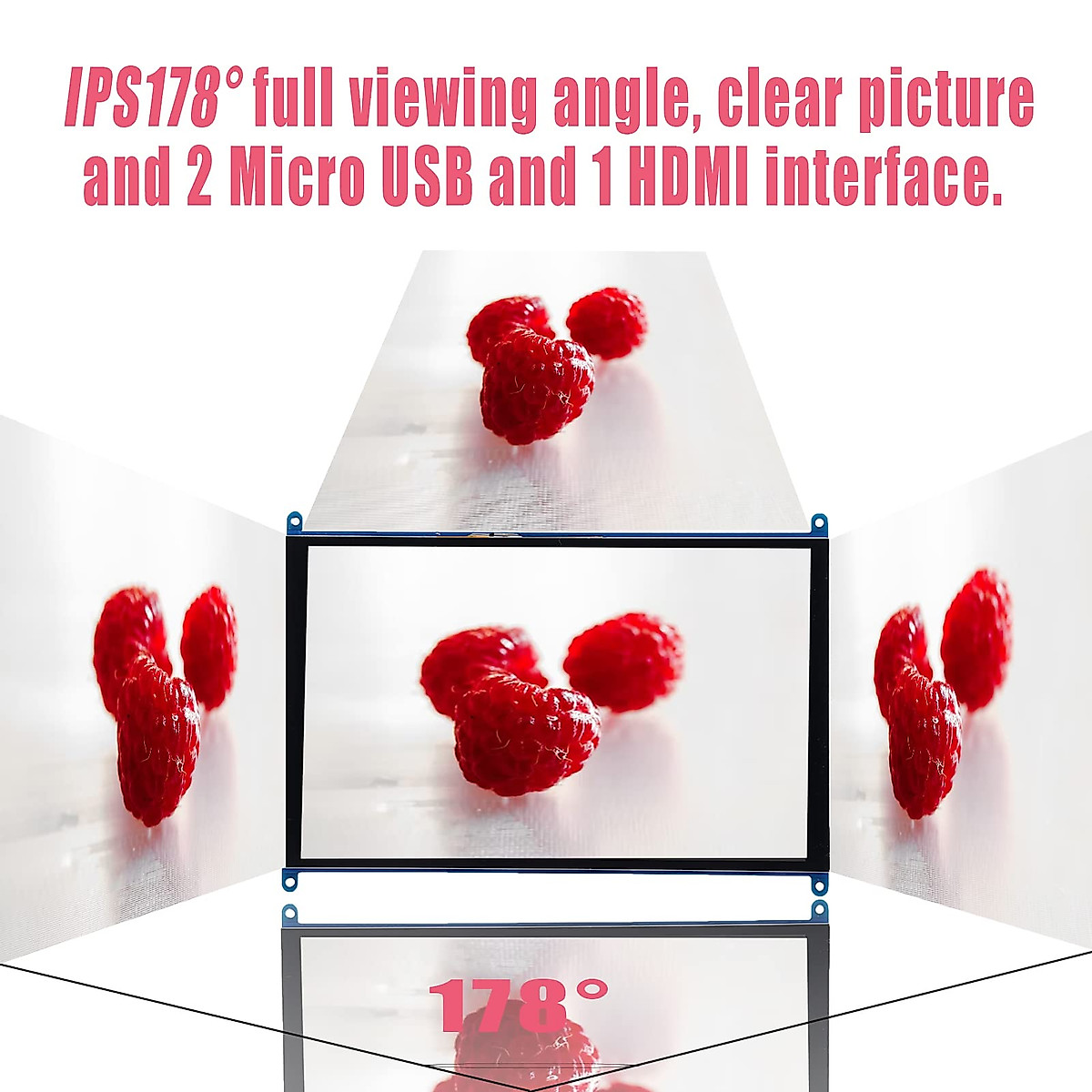 10in Touch Screen, 1024×600 LCD Display with Charging Cable, for Raspberry Pi 4 Screen, for Raspberry Pi/Windows/Ubuntu/Raspbain/Ulinx/Linx