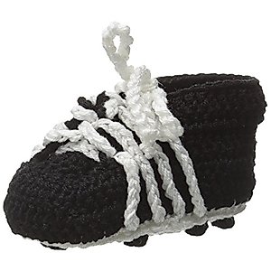 Jefferies Socks Baby-Boys Soccer Cleats Crochet Bootie, Black, Newborn