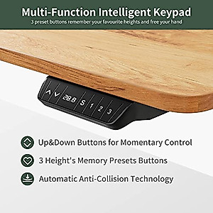 FEZIBO 40 x 24 Inches Standing Desk with Drawer, Adjustable Height Electric Stand up Desk with Storage, Sit Stand Home Office Desk, Ergonomic Computer Desk, Light Rustic