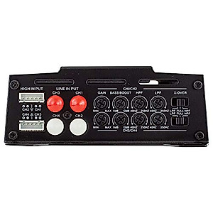 DS18 CANDY-X4B Amplifier in Black - Class D, 4 Channels, 1600 Watts Max, Digital, 2/4 Ohm - Don't Sacrifice Space for Power - Compact Mini Ampflier for Speakers in Car Audio System