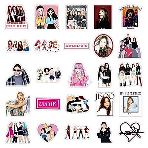50PCS Korean Girl Singers Blackpink Funny Cute Stickers for Suitcase Skateboard Laptop Computer Water Bottles Car Teens Boys Girls Decal Waterproof Sticker for Phone Computer Decal Pegatinas Juguete