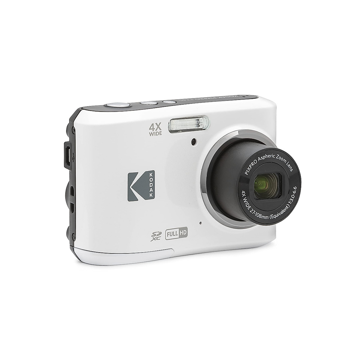 Kodak PIXPRO FZ45 Digital Camera + Black Point & Shoot Camera Case + Transcend 64GB SD Memory Card + Tri-fold Memory Card Wallet + Hi-Speed SD USB Card Reader + More! (White)