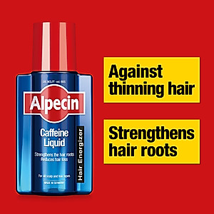 Alpecin After Shampoo Caffeine Liquid Hair Recharger, 6.76 fl oz, Scalp Tonic for Men's Thinning Hair Growth, Sulfate Free with Castor Oil