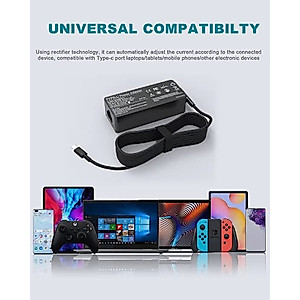 65W 60W USB Type C Charger for Dell Latitude 5420 5520 7420 5530 7430 5430 7410 5320 7320 7340 7530 9430 for Dell Chromebook 3100 3110 2 in 1 XPS 13 Plus 9320 LA65NM190 HA65NM190 AC Power Adapter