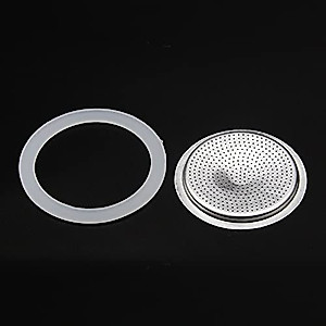 4PCS Gasket for Stovetop Espresso Coffee Makers, Denkuhin Silicone Coffee Maker Cups Replacement Packing 3 Gaskets Seals and 1 Filter for Coffee Pot Replacements Compatible with Moka Espresso(6 Cup)