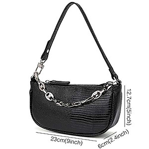Women Small Shoulder Bag Mini Purse Womens Crossbody Clutch Purses with Zipper Closure (Black L)