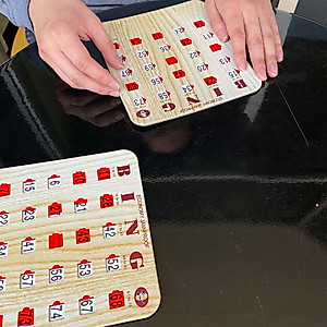 MR CHIPS Jam-Proof Fingertip Slide Bingo Cards with Sliding Windows - 50 Pack in Tan Style