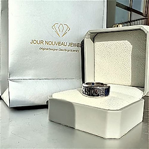Class Ring for Women - 925 Sterling Silver or 10KT Gold – Customized High School College University Women's Class Ring – Graduation Gifts – Jour Nouveau Jewelry (Platinum)