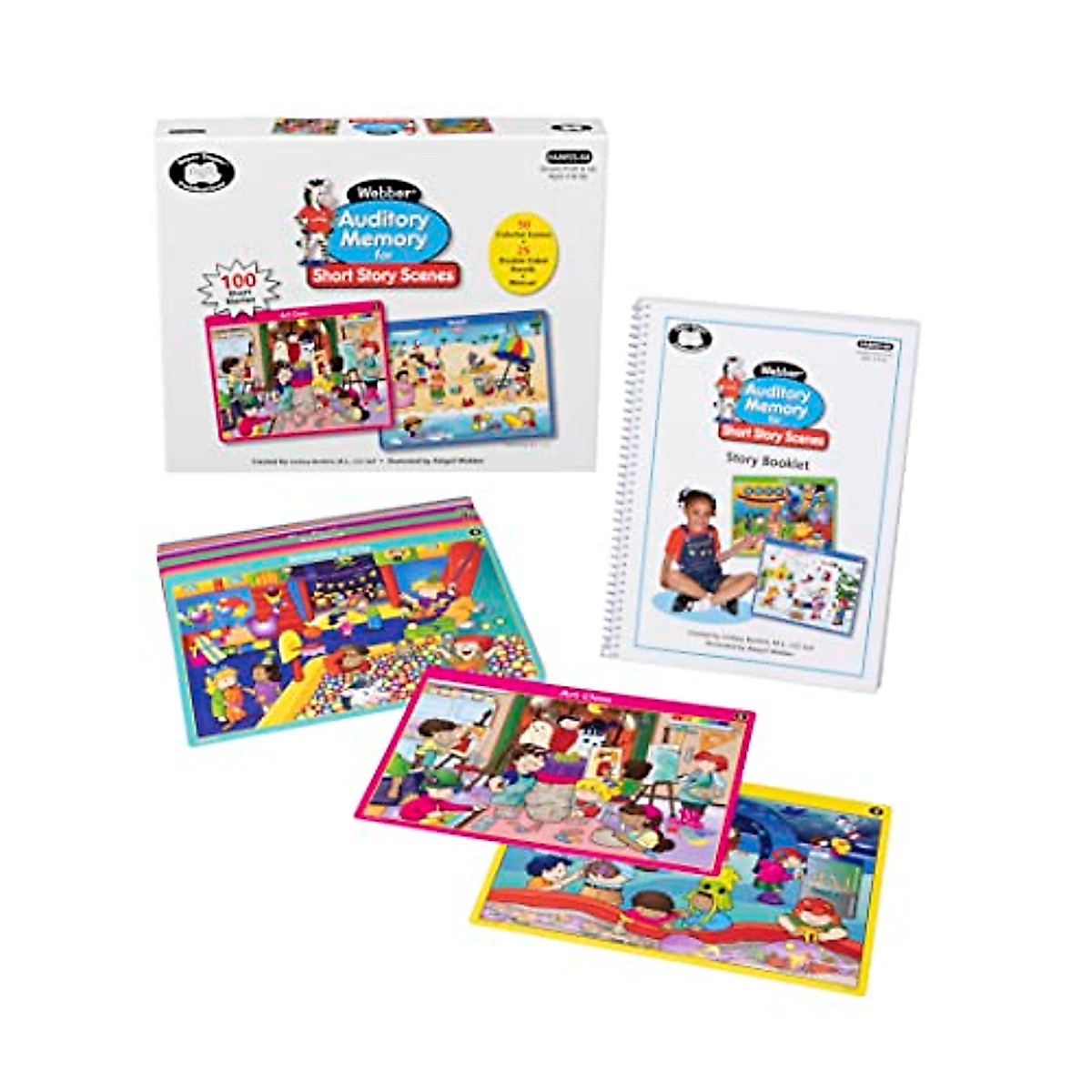 Super Duper Publications | Webber® Auditory Memory for Short Story Scenes | Target Story Comprehension and Answer Questions | Educational Learning Resource for Children