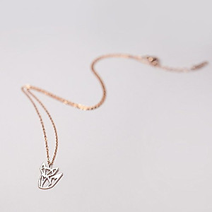 HANFLY Fox Pendant Necklace Jewelry for Women Origami jewelry 16.5"+1.5" Extender