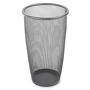 Safco Products Onyx Mesh Large Round Wastebasket, 9 Gallon, Black, 9718BL