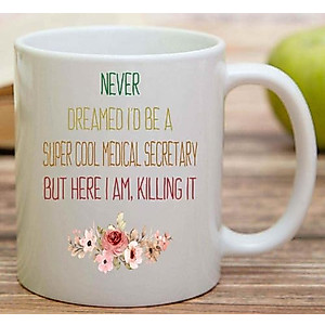 Medical Secretary Appreciation, Nurture Fulfilling Careers Gift for Women - Gray 11 Oz White Ceramic Coffee Mug