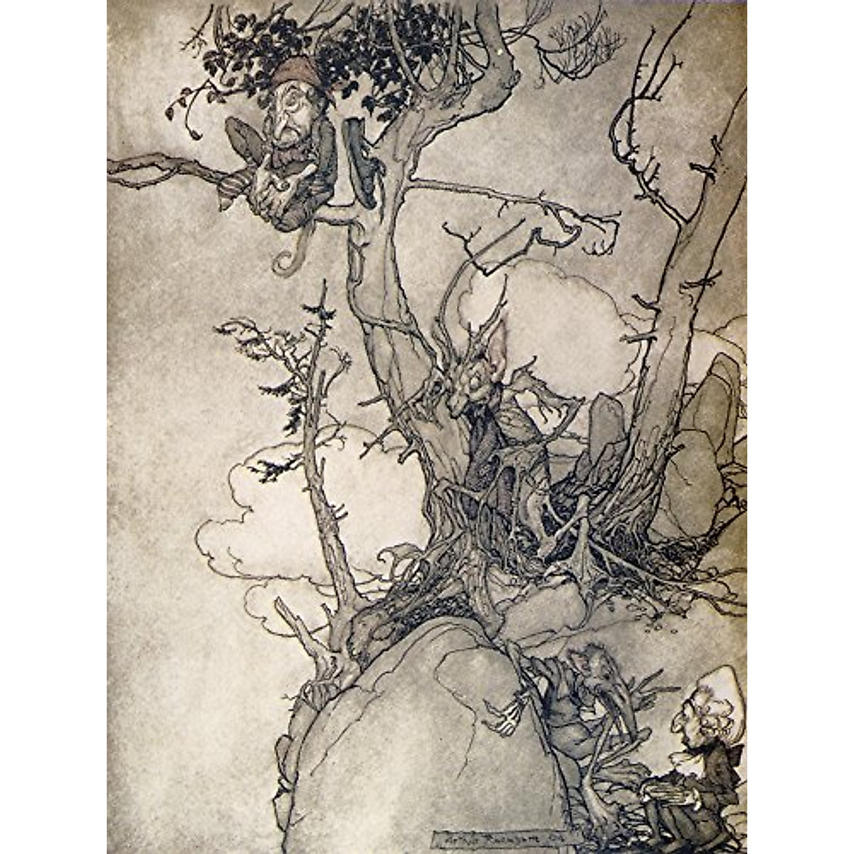 Rip Van Winkle 1905 Catskill mountains Poster Print by A Rackham (18 x 24)