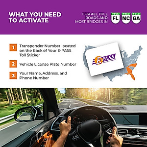 E-PASS Electronic Toll Sticker; Prepaid toll program, works on all roads in FL, GA, NC