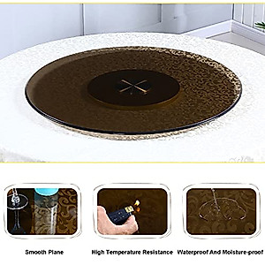 WYFFF 30 Inch Glass Lazy Susan Turntable for Dining Table, Round Tabletop Rotating Serving Tray, for Birthday Parties Family Dinners and Banquets