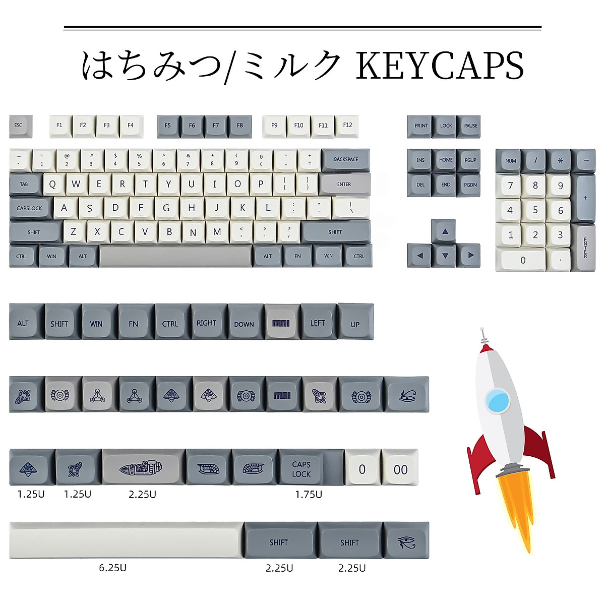 Guffercty kred XDA Profile Keycaps 137 PBT Key Retro Cap Cover Set Dye Sublimation for Cherry Mx Switch Mechanical Keyboard (XDA/Enlightenment)
