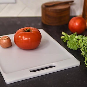 Dexas NSF Polysafe Cutting Board with Handle, 8.5 by 11 inches, White