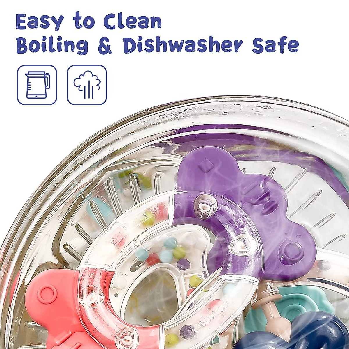 Woby 10pcs Baby Toys Rattles Set, Toddlers Chewing Teething Toys Grab Shaker Hand Bells and Spin Rattle Musical Toy Playset Early Educational Gift Toys for Baby Newborn Infant 6-12 Months