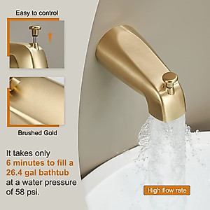 Holispa Tub Shower Faucet, Gold Shower Faucet Set with 8-Inch Rainfall Shower Head and Tub Spout, Shower Tub Faucet Set Complete (Included Shower Valve), Tub Shower Trim Kit, Gold