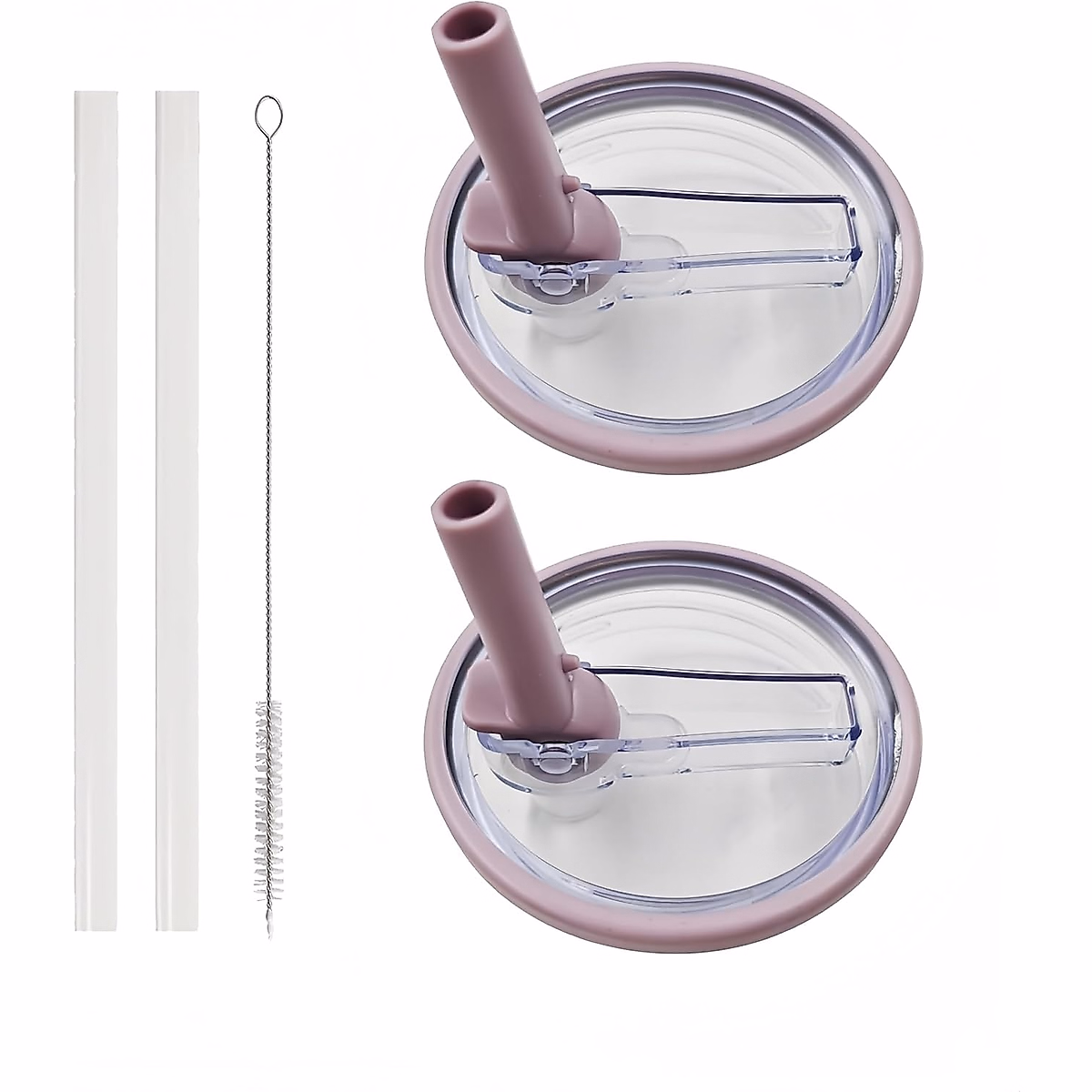 2Pcs 30oz Tumbler Flip Straw Lid Replacement Compatible with Stanley Quencher, Spill Proof Splash Resistant Liak Proof Tumbler Lids, Reusable Tumbler Cover Compatible with Stanley (C/2Pcs)