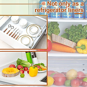 SinhRinh Refrigerator Liner 17.7" x 59" Non-Adhesive Cuttable Washable, Shelf Drawer Cabinet Liner,White Fridge Liner for Kitchen