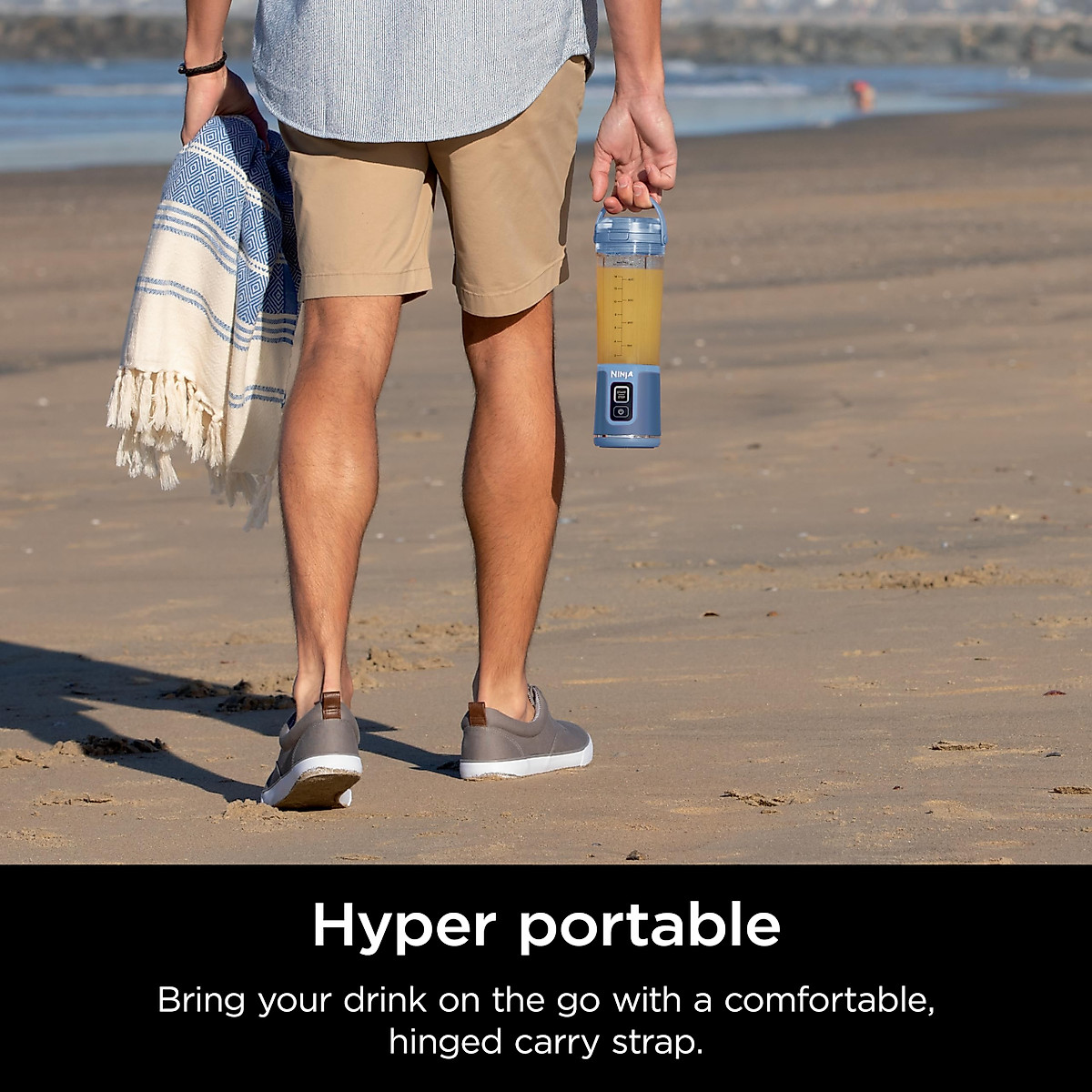 Ninja Blast Portable Blender, Cordless, 18oz. Vessel, Personal Blender For-Shakes and Smoothies, BPA Free, Leakproof-Lid and Sip Spout, USB-C Rechargeable, Dishwasher Safe Parts, Denim Blue, BC151ND