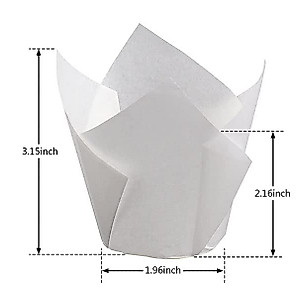 Leqi Baking Cups 100 Count Natural Cupcake Muffin Paper Liners Grease-Proof Wrappers for Wedding Birthday Christmas Party Baby Shower Anniversaries All Festivals (White)