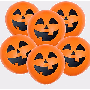 18 Inches 10pcs Halloween Balloons Orange Latex Balloons Halloween Pumpkin Balloon Halloween Party Birthday Decoration Supplies