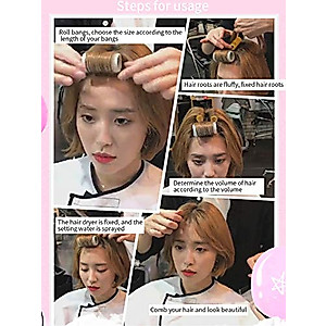 Bangs Roll,DIY Air Bang Hair Curlers Self-Adhesive Spiral Hair Rollers 2 Packs