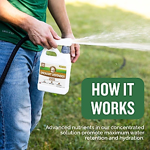 Turf Titan Drought Defender Hose End - Shields Heat and Nutrient Rich Plant Food - Ideal Summer Soil Liquid Fertilizer Promoting Healthy Green, Water-Conserving Turf Grass - Covers up to 8,000 Sq Ft