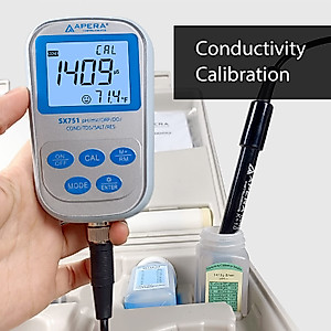 Apera Instruments SX751 pH/ORP/DO/Conductivity/TDS/Salinity/Resistivity/Portable Handheld Multiparameter Meter Kit, Silver