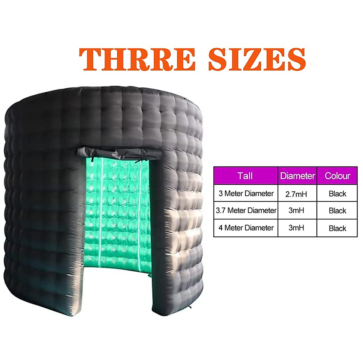 Inflatable Background Wall Suitable for 360 Photo Booth Machine with Silver Reflective Background 158inch Customize Logo Suitable for 360 Photo Booth Machines/Show Parties/Wedding Photography