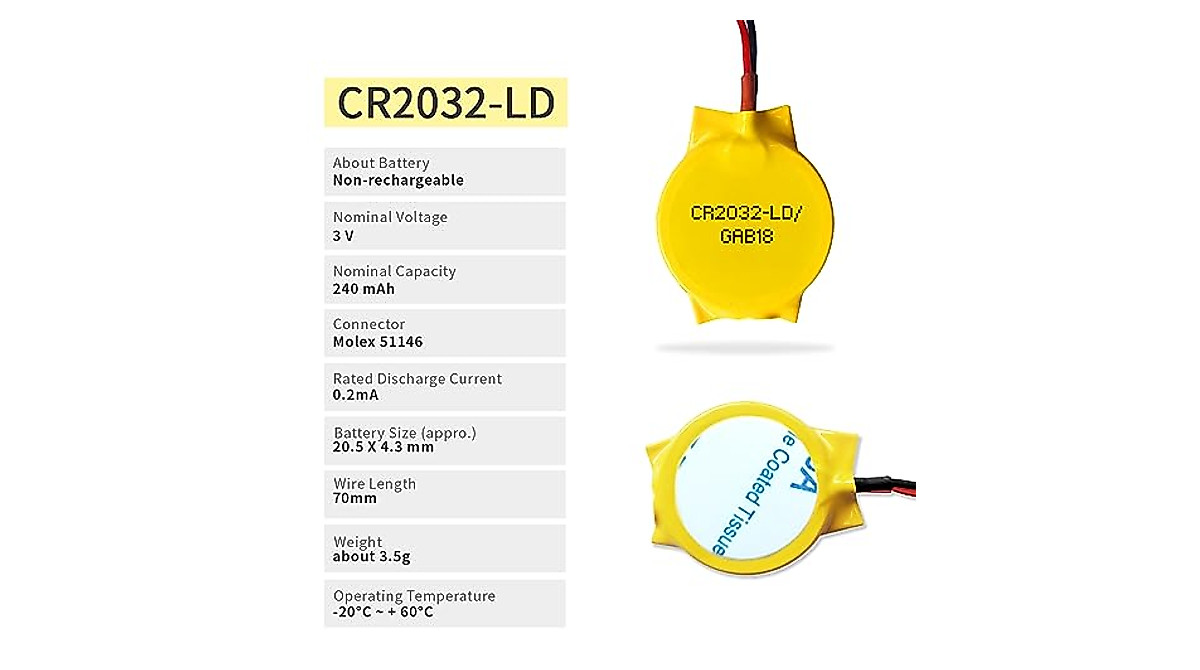EEMB CR2032 CMOS Battery Pack for Alienware R1 & M18