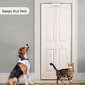 BILLROAD Metal Bifold Door Lock - Double Door Child Safety Locks Keep Toddler, Cats&Dogs Out of Closets, Cabinets, Pantry - No Need Install (2PC)