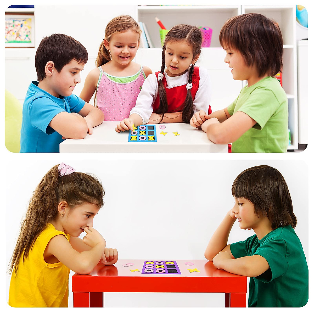 Tic Tac Toe - (Pack of 36) Foam Tic-Tac-Toe Mini Board Game for Kids - for Birthday Party Favors, Goody Bag Fillers, End of Year Gifts for Students (Blue, Purple, Red)