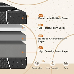 Sweetnight Queen Size Mattress, 12 Inch Memory Foam Mattress for Pressure Relief & Motion Isolation, Queen Mattress in a Box, Starry Night