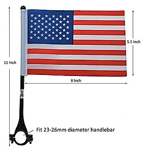 Patriotic Bike Streamers and American Flag for Bicycle Handlebar 4th of July Bike Decorations, Red Blue White