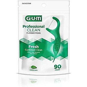 GUM Professional Clean Flossers Fresh Mint - 90 ct, Pack of 5