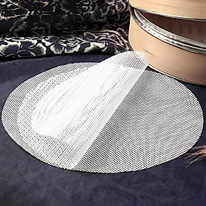 GUCUJI 4Pcs 8 inch Non stick Silicone Steamer Liners Mesh Mat Pad Steamed Buns Dumplings Baking Pastry Dim Sum Mesh