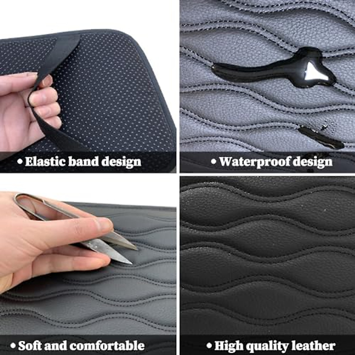 Osilly Car Center Console Cover, PU Leather Waterproof Armrest Storage Box Mat, Soft Non-Slip Auto Armrest Seat Box Protector, Car Interior Accessories for Most Vehicle, SUV, Truck (Beige)