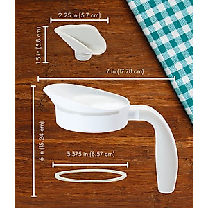 Ergo Spout WIDE mason jar pitcher, mason jar pour spout lid, (WIDE MOUTH) (1, Classic White)