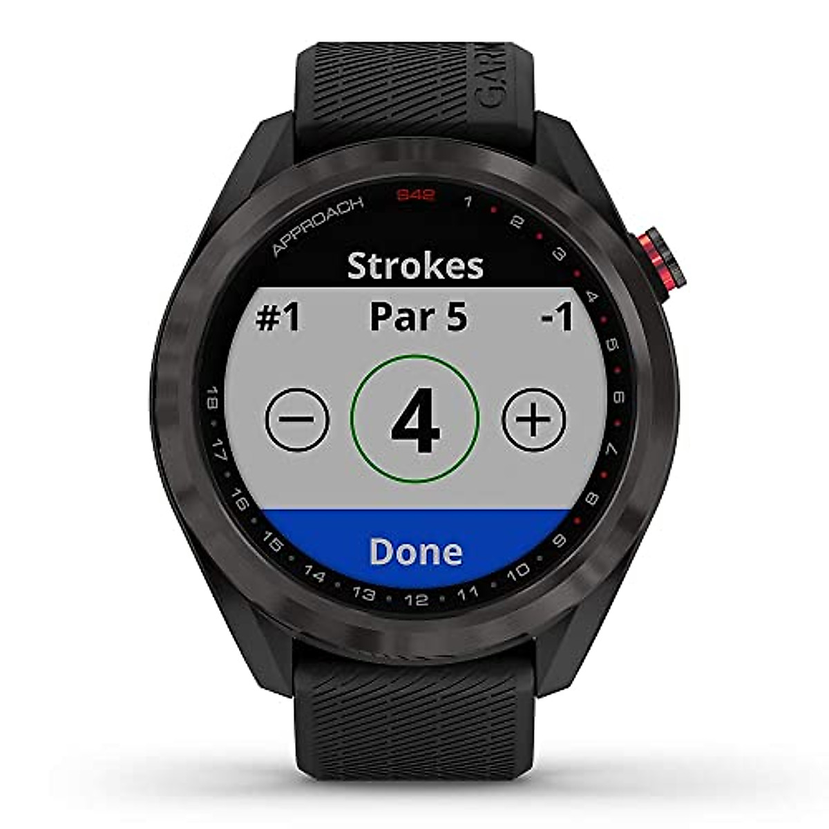 Garmin Approach S42 (Gunmetal/Black) Golf GPS Watch | Golfer's Bundle with Portable Charger & HD Tempered Glass Screen Protectors (x2) | 42,000+ Courses, Green View True Shape, & F/M/B Yardage