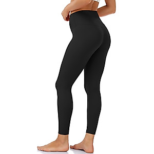 Colorfulkoala Women's Buttery Soft High Waisted Yoga Pants 7/8 Length Leggings (S, Black)