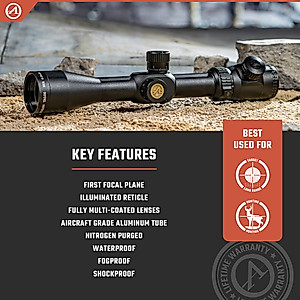 Athlon Optics Talos BTR 4-14x44 First Focal Plane Riflescope, APLR2 FFP IR MIL Reticle, Black