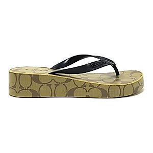 Coach Womens Lynn Flip Flops (Khaki - Black, us_footwear_size_system, adult, women, numeric, medium, numeric_9)