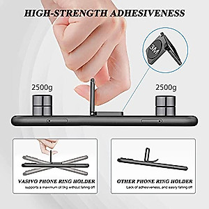 ICHECKEY Finger Ring Stand 360 Rotation Cell Phone Ring Stand Holder Grip Kickstand Mobile Phone Ring for iPhone 7 7 Plus 6S 6, Samsung Galaxy S6 S7 S8 S8 Plus, Note, LG (Black)