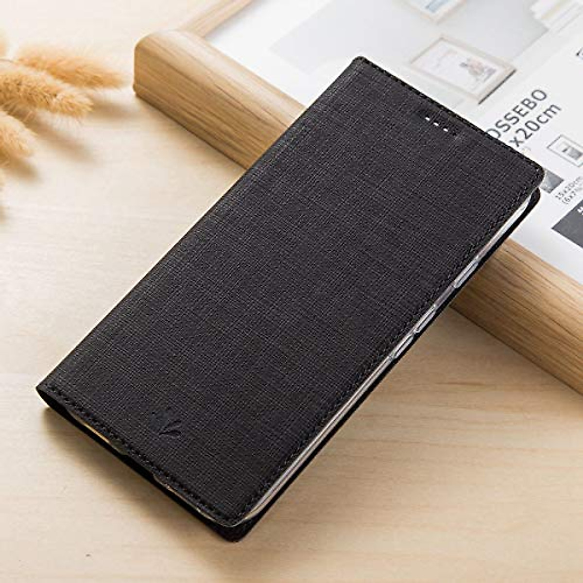 LUSHENG Huawei P40 Lite 5G/Nova 7 SE Case, Magnetic Flip Wallet Book Style PU Leather Protective Case Cover with Card Slots and Stand Function for Huawei P40 Lite 5G/Nova 7 SE - Black